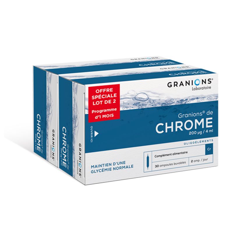 GRANIONS DE CHROME 200 µg - Lot de 2 X 30 AMPOULES