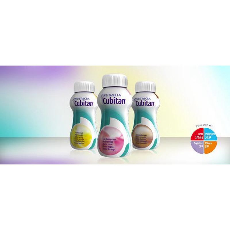 NUTRICIA - CUBITAN Fraise 200ml HP - Aliment Diététique Hyper Protidiq