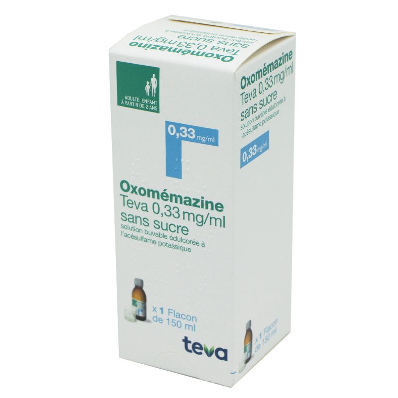 OXOMEMAZINE TEVA 0.33 mg/ml SANS SUCRE, solution buvable 150ml Pharmac