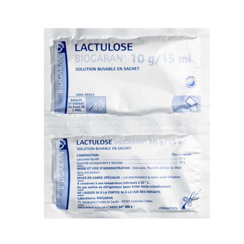 Lactulose Biogaran 10 g/15 ml, solution buvable, 20 sachets Pharmacie