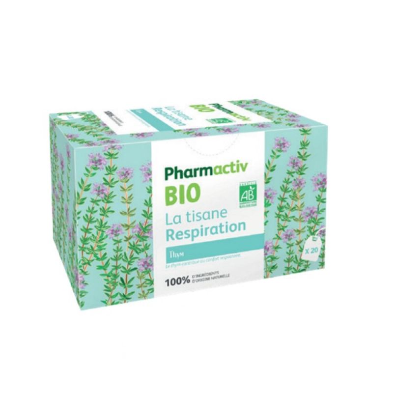 PHARMACTIV BIO La Tisane RESPIRATION 20 Sachets - Thym Bio - 5051089982096