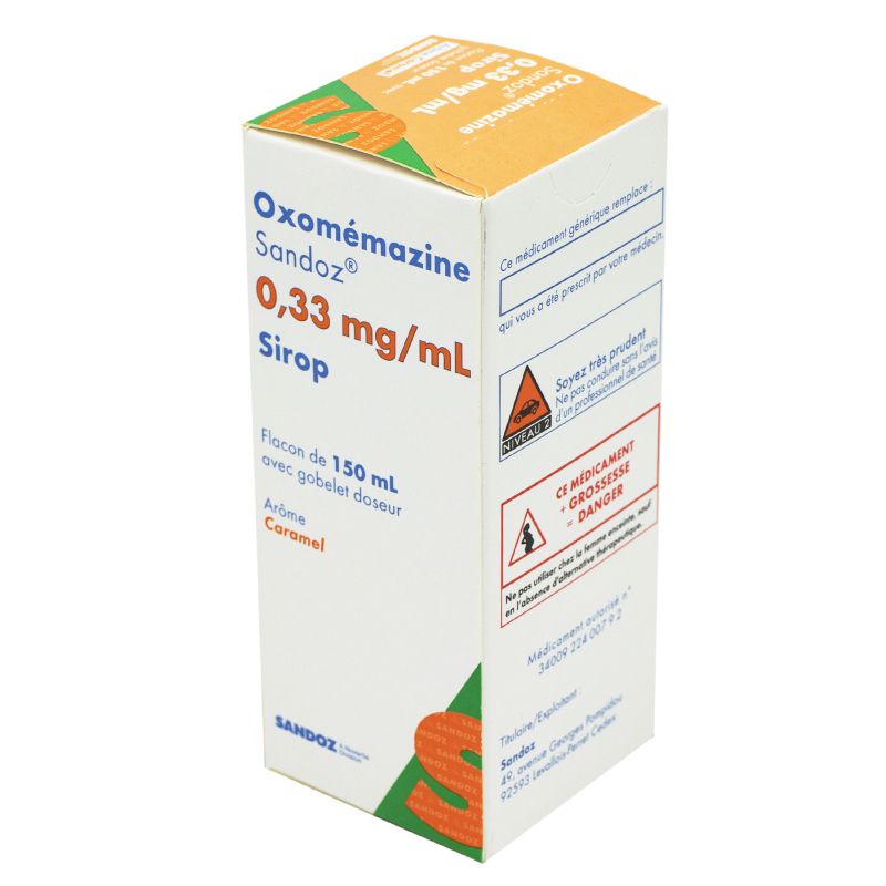 OXOMEMAZINE SANDOZ 0.33 mg/ml, sirop avec sucre 150 ml - Pharmacie du