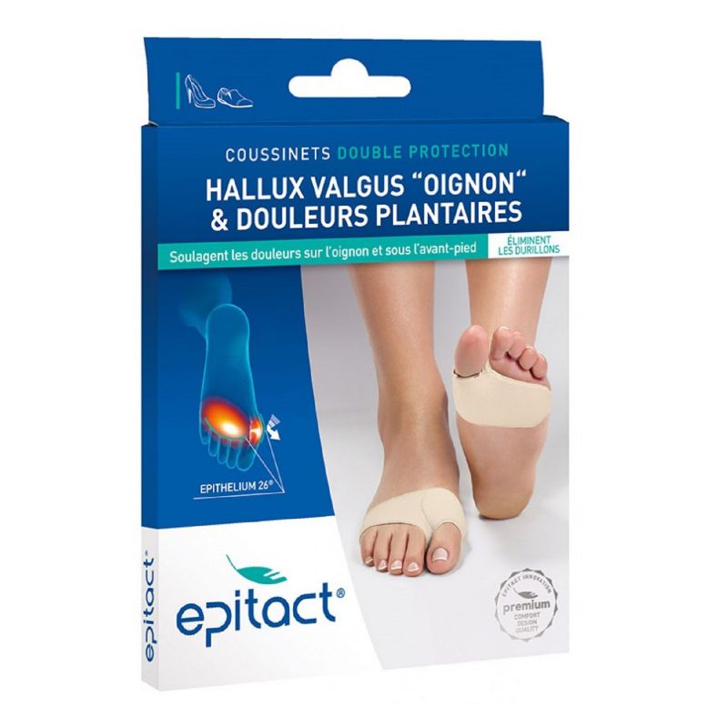 EPITACT Coussinets Double Protection Douleur Plantaire, Hallux Valgus ...