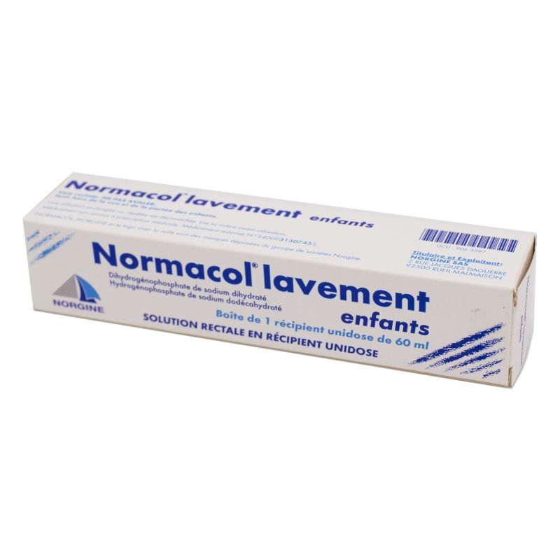 Normacol Enfant Lavement unidose - Flacon 60 ml + canule