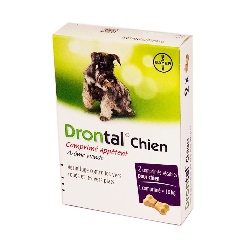 BAYER SANTE ANIMALE DRONTAL Chien Bte/2 Comprimés - Vermifuge Chiens c