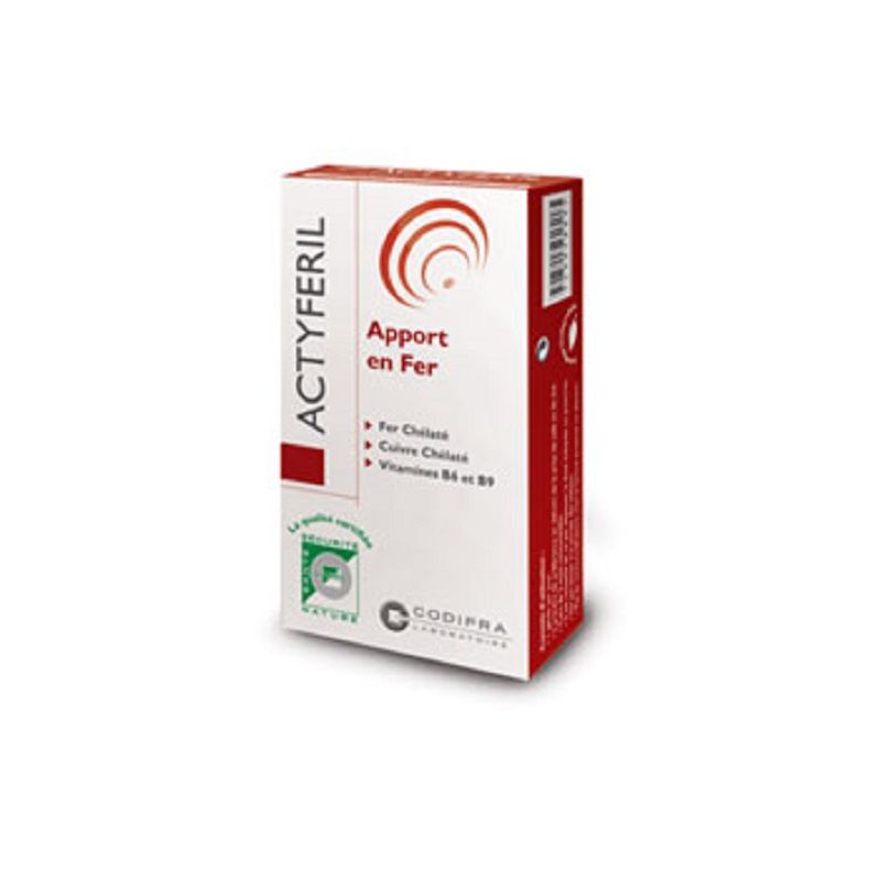 ACTYFERIL Complément Alimentaire Apport en Fer, Cuivre, Vitamine B6 et ...