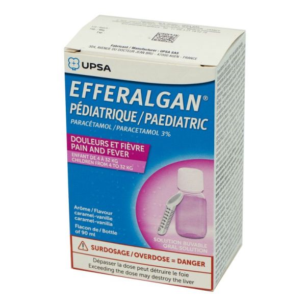 Efferalganmed Pédiatrique Paracétamol, solution buvable 150ml ...